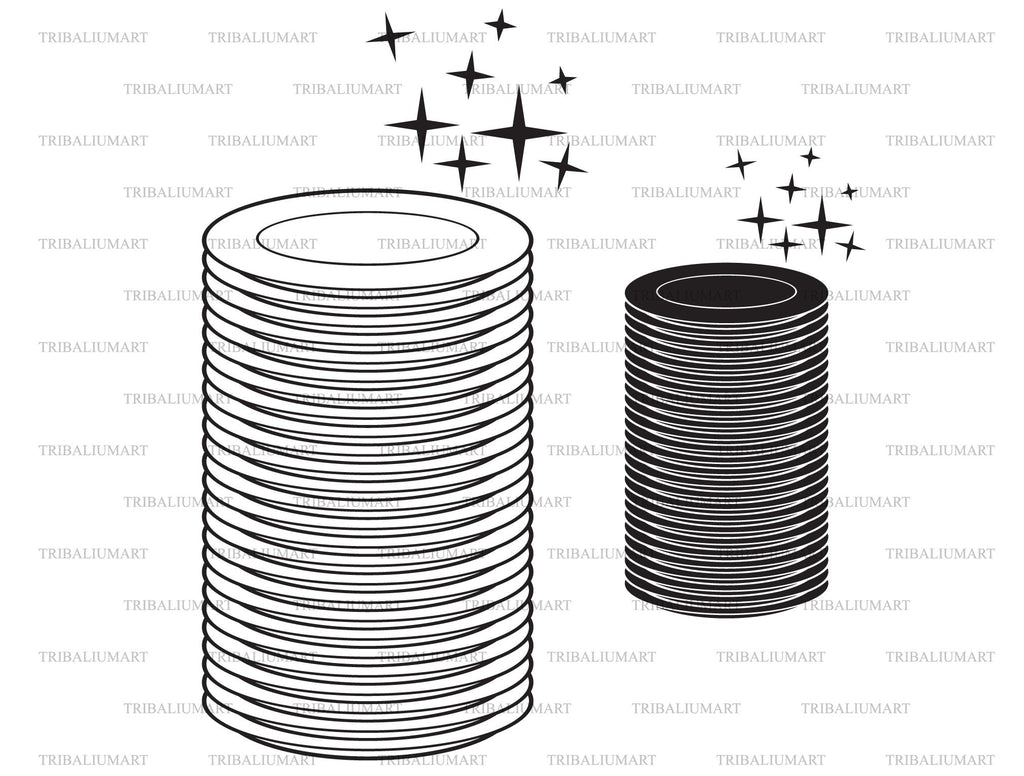 Clean dishes. Cut files for Cricut. Clip Art silhouettes (eps, svg, pdf ...