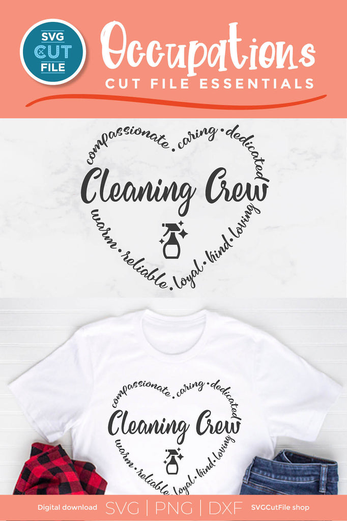 Cleaning Crew svg, a housekeeper or cleaner svg for crafters - So Fontsy