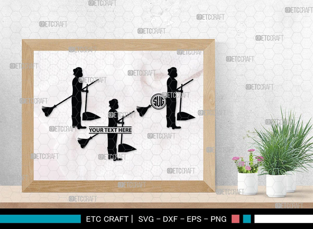 Cleaning Women Monogram, Cleaning Women Silhouette, Cleaning Women SVG ...