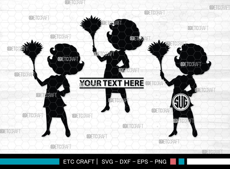 Cleaning Women Monogram, Cleaning Women Silhouette, Cleaning Women SVG ...