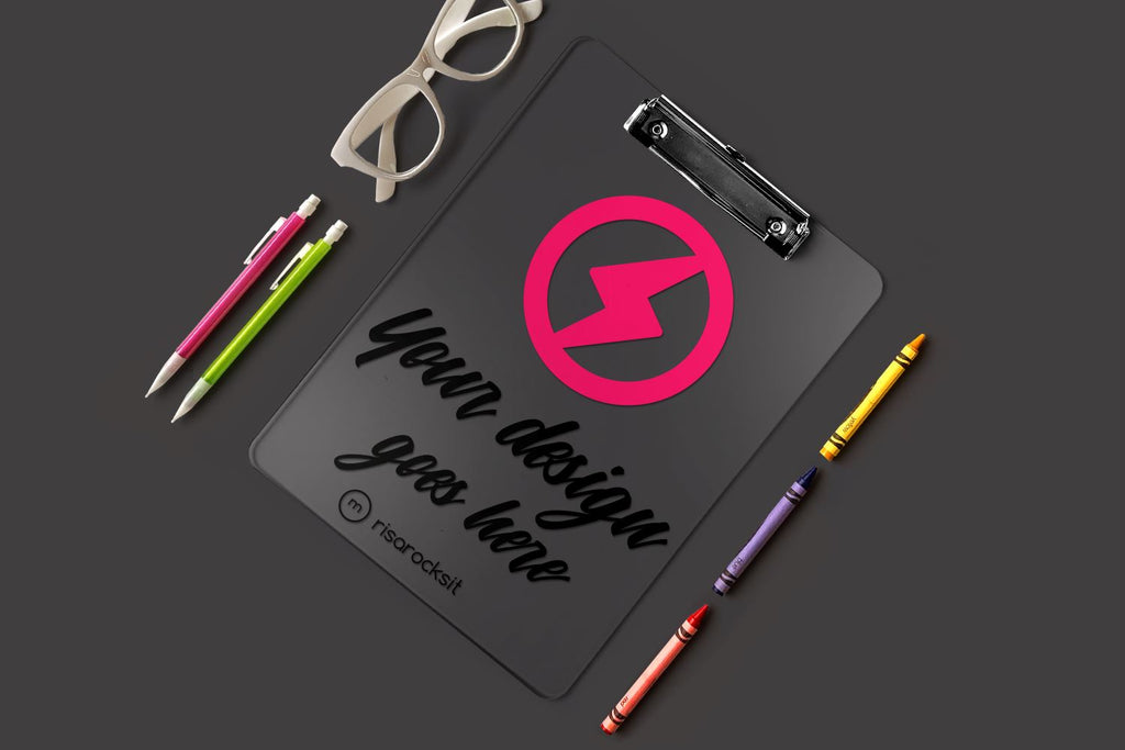 Clear Clipboard Flat Lay Product Mock Up - So Fontsy