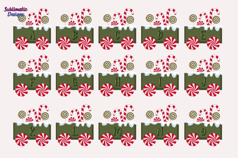 Clipart Christmas Elf Train Bundle - Alphabet - So Fontsy