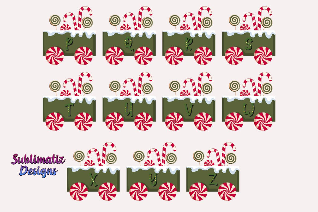 Clipart Christmas Elf Train Bundle - Alphabet - So Fontsy