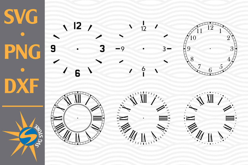 Clock Face SVG, PNG, DXF Digital Files Include - So Fontsy