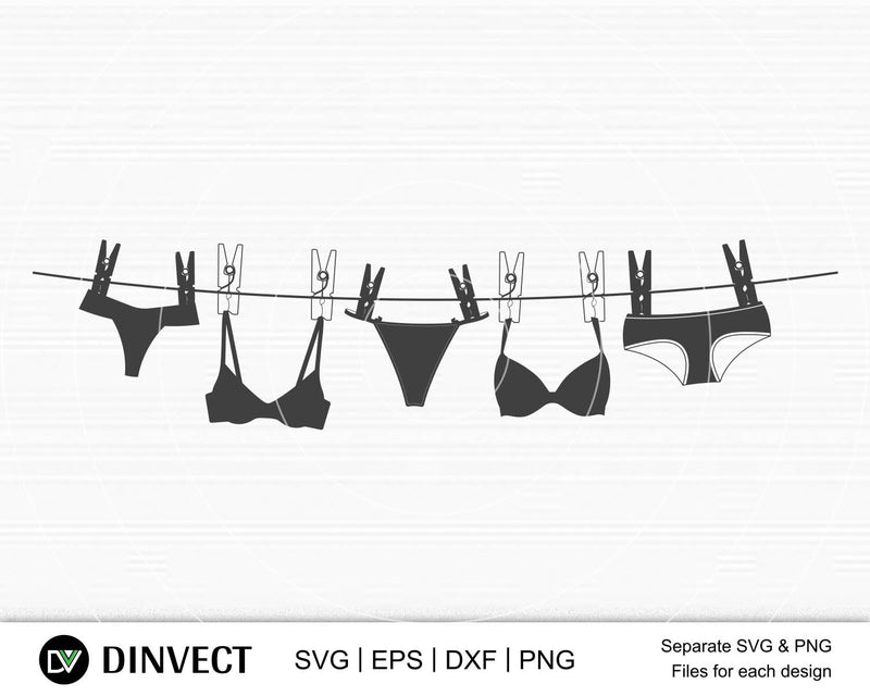 Clothesline silhouettes, Line of Clothes SVG, Clothesline SVG, Drying ...