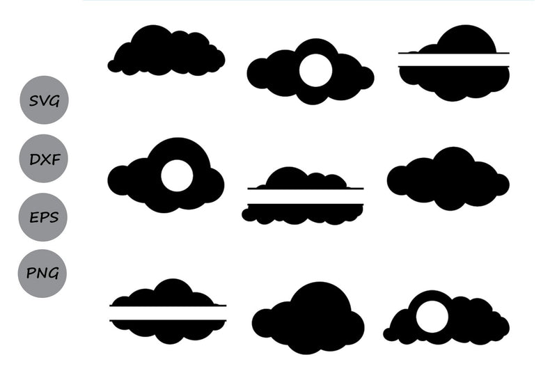 Cloud Monogram| Clouds SVG Cut Files - So Fontsy