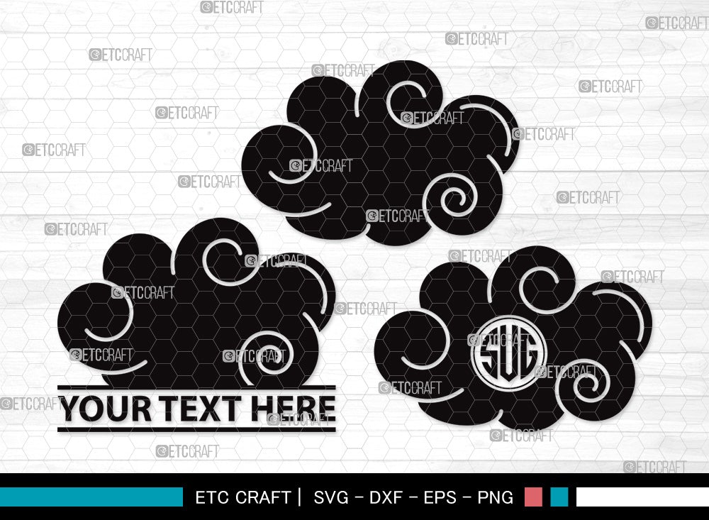 Cloud Monogram SVG | Rain Cloud Svg | Weather Svg | Sky Svg | Clouds ...