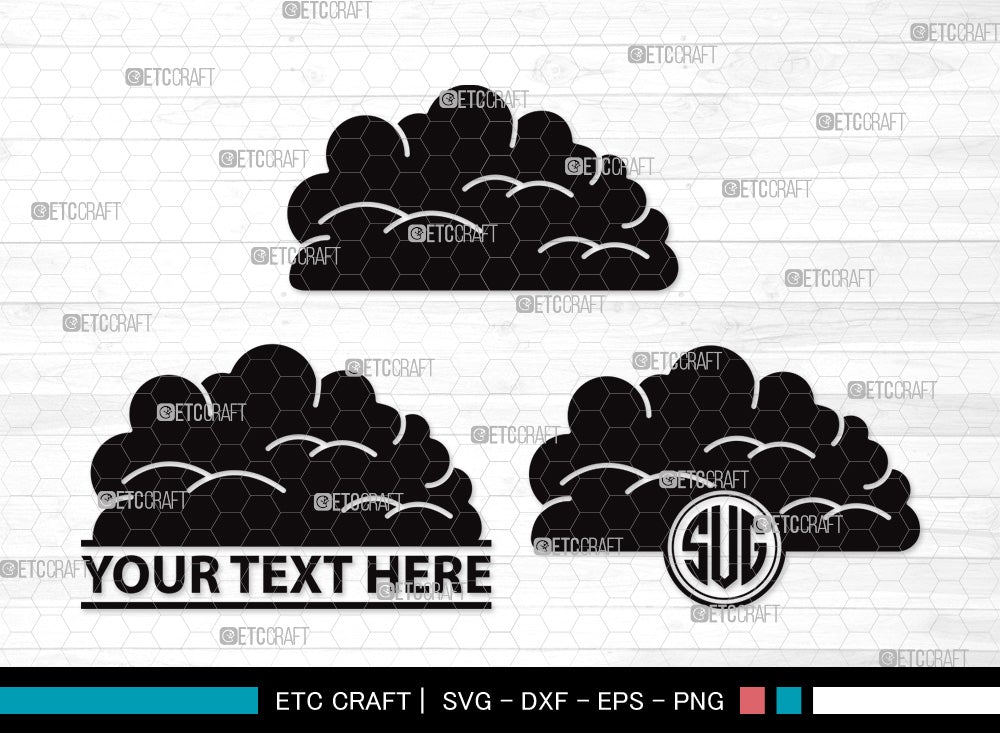 Cloud Monogram SVG | Rain Cloud Svg | Weather Svg | Sky Svg | Clouds ...