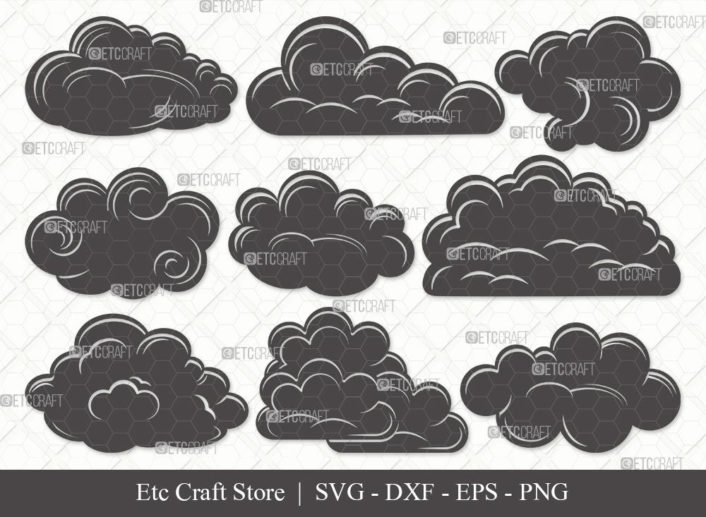 Cloud Silhouette SVG Cut File | Rain Cloud Svg | Weather Svg | Sky Svg ...
