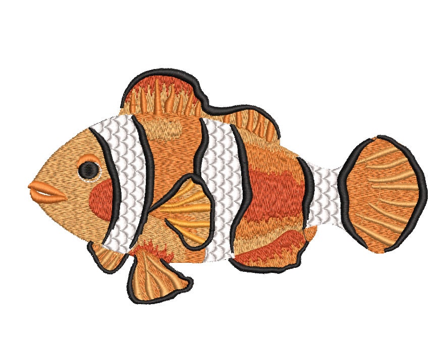 Clown Fish, Nemo Machine Embroidery Design - So Fontsy