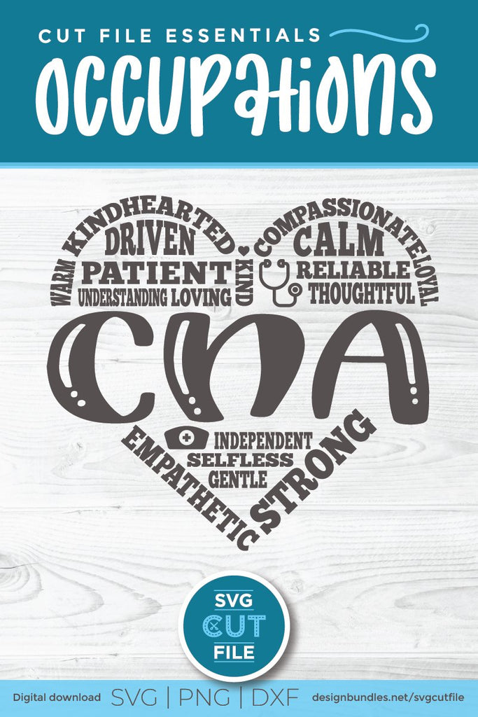 CNA with Subway Art Heart SVG - So Fontsy