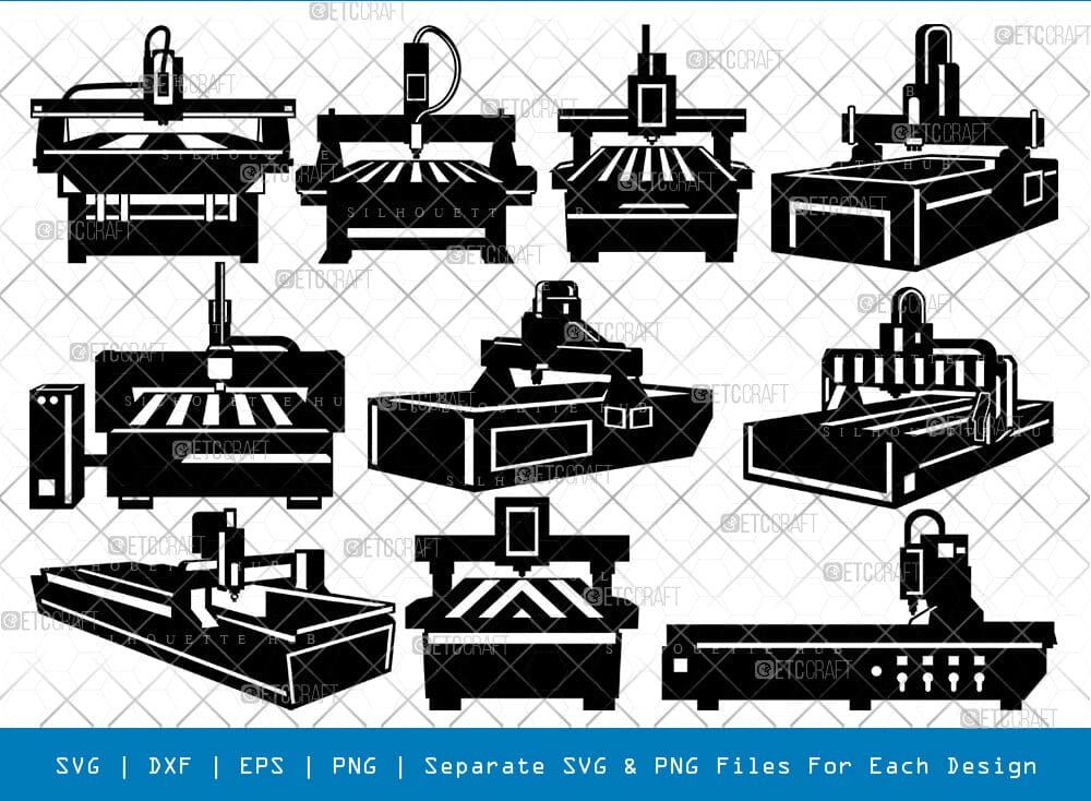 CNC Router Machine Silhouette Svg Cricut Cut Files Png Bundle - So Fontsy