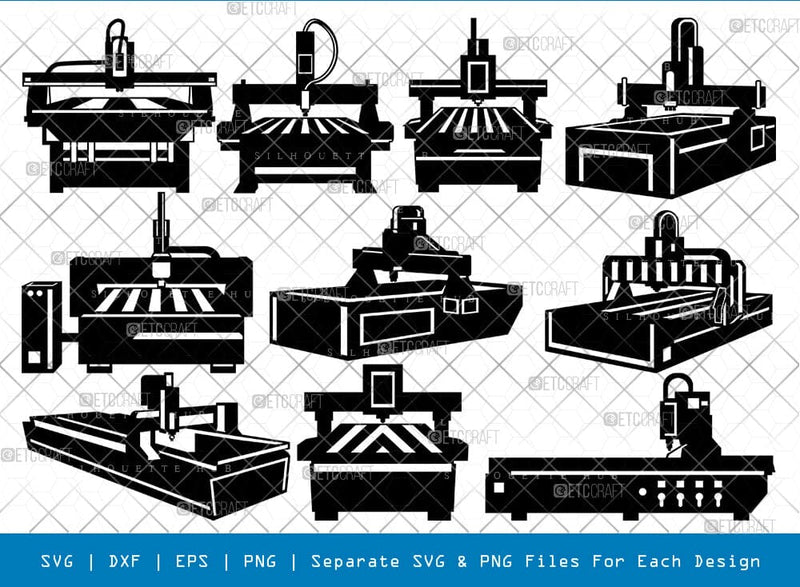 CNC Router Machine Silhouette Svg Cricut Cut Files Png Bundle - So Fontsy