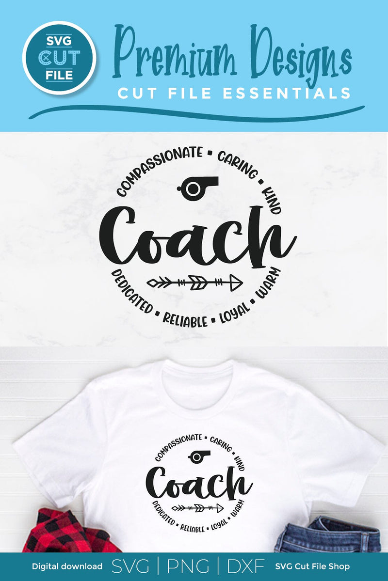 Coach svg with round circle design - So Fontsy
