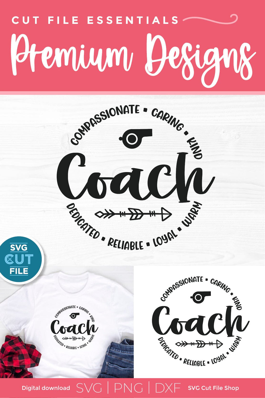 Coach svg with round circle design - So Fontsy