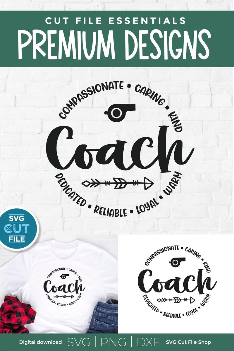 Coach svg with round circle design - So Fontsy