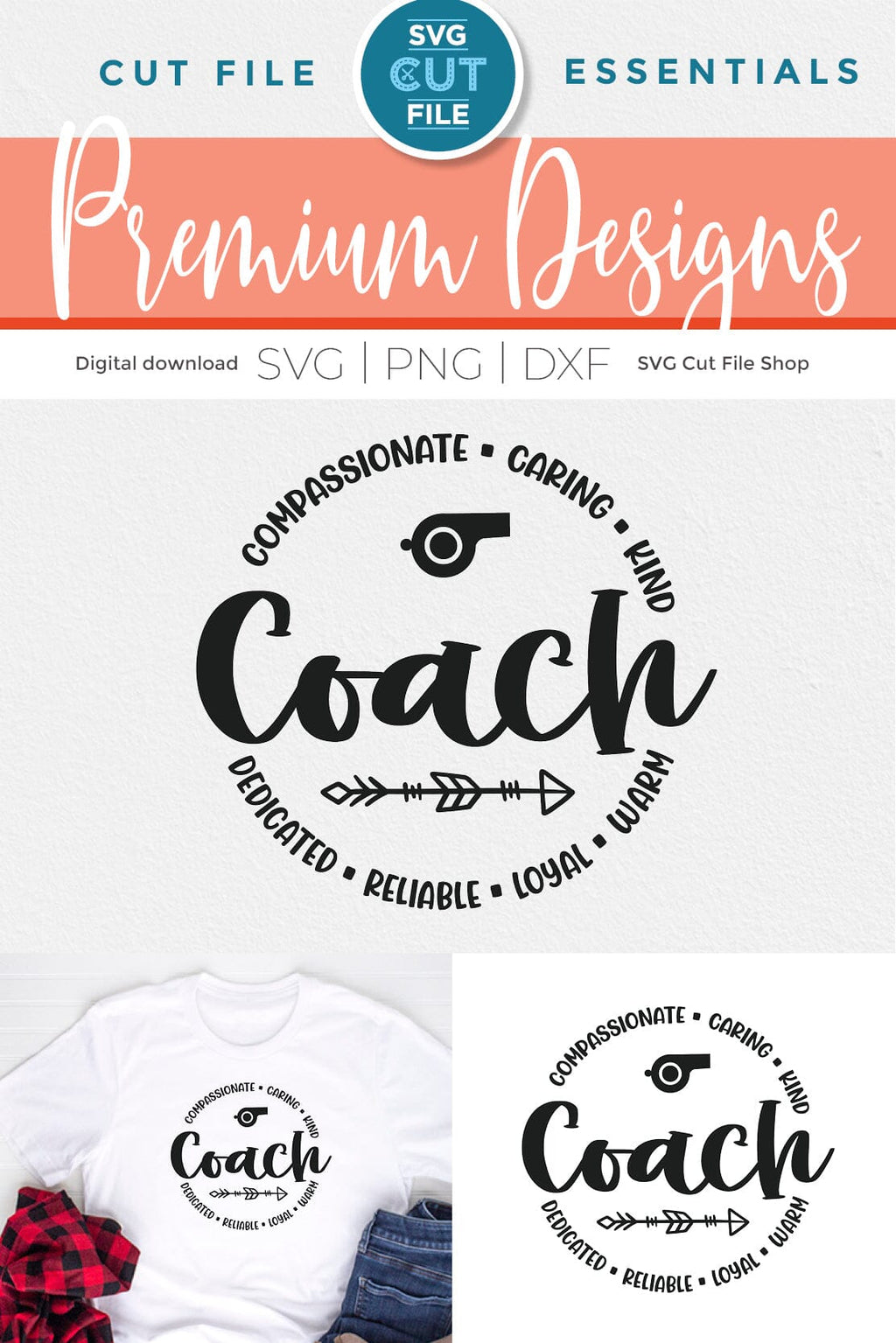 Coach svg with round circle design - So Fontsy