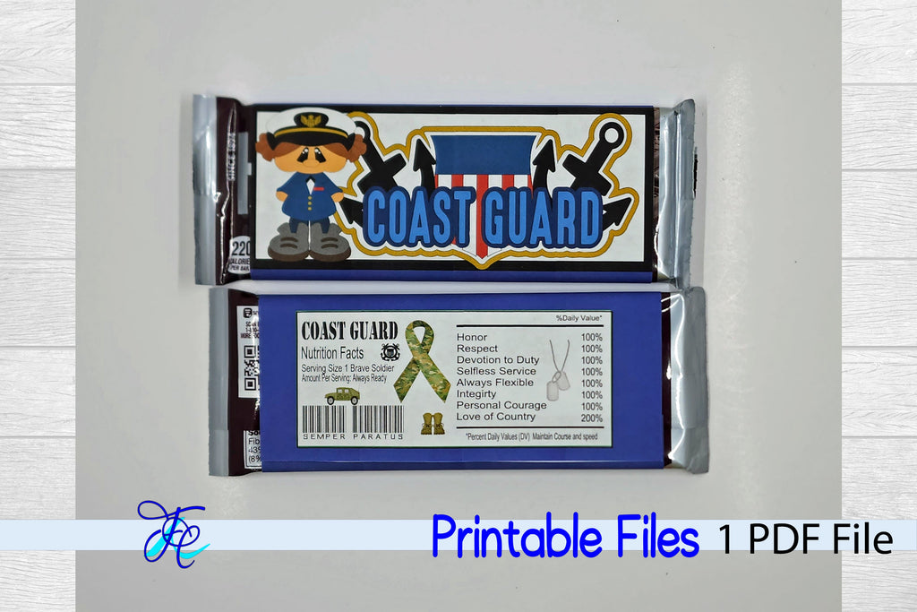 Coast Guard Girl Candy Bar Wrapper - So Fontsy