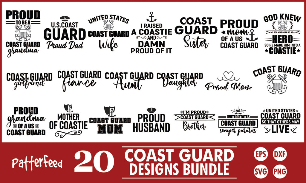Coast Guard SVG Designs Bundle - So Fontsy