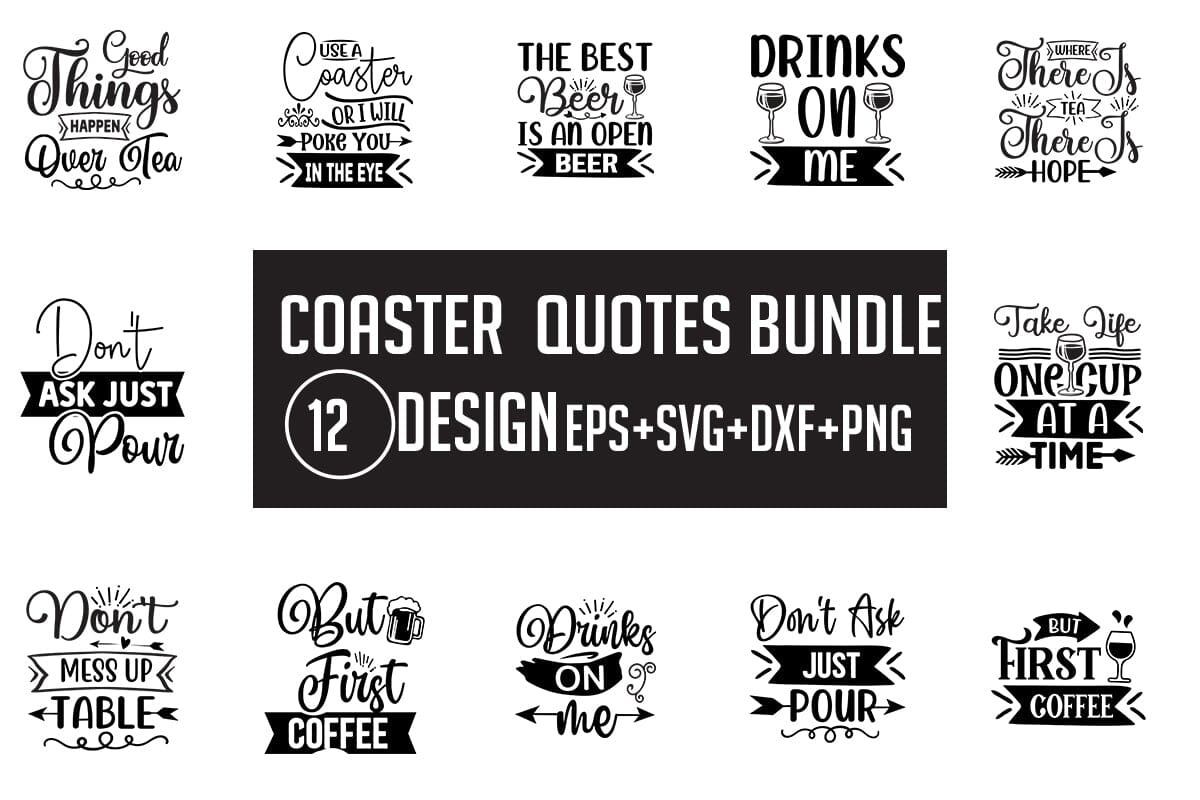 Coaster SVG bundle 12 design - So Fontsy