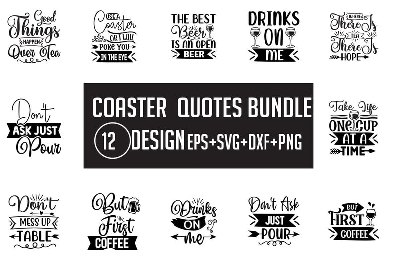 Coaster SVG bundle 12 design - So Fontsy