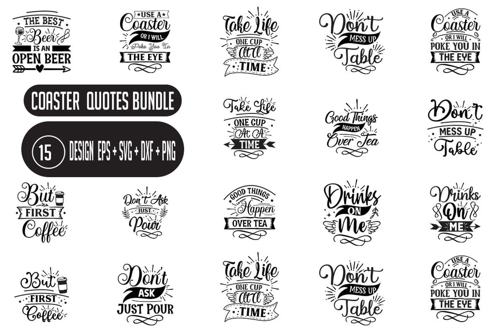 Coaster SVG bundle 15 design - So Fontsy