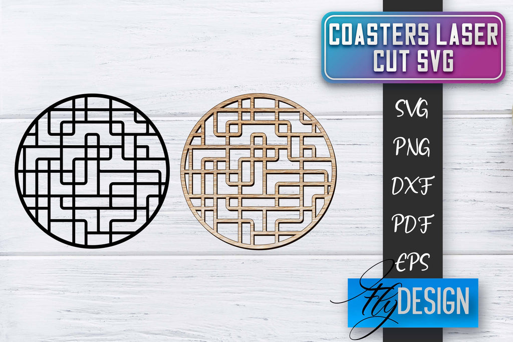 Coasters Laser Cut SVG | Laser Cut SVG - So Fontsy