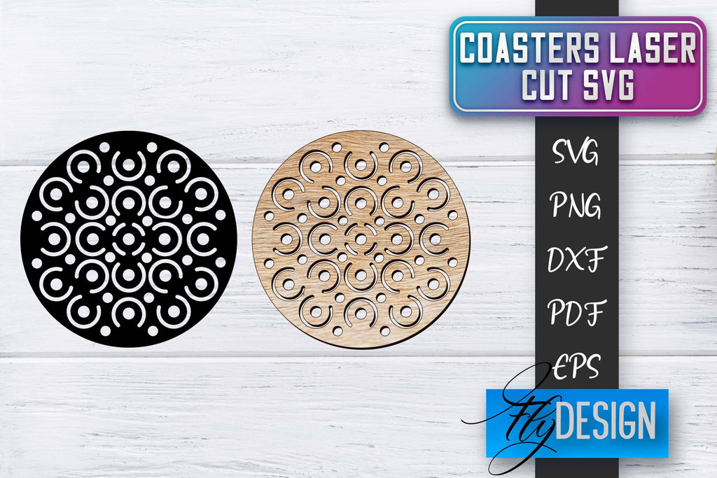 Coasters Laser Cut SVG | Laser Cut SVG - So Fontsy
