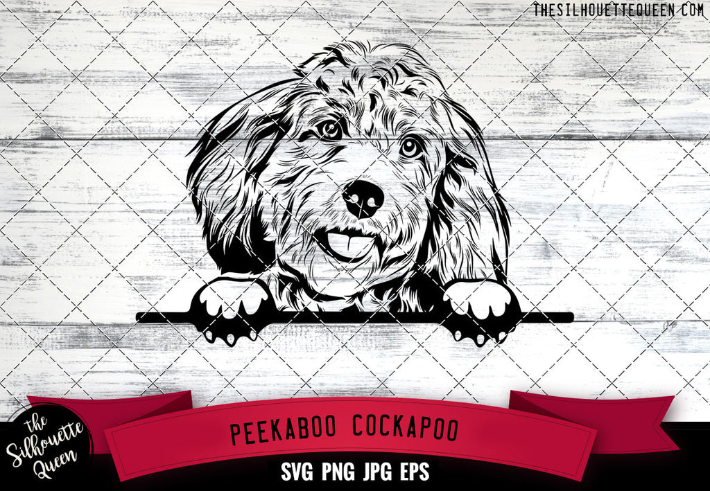 Cockapoo Peek A Boo | Peekaboo | Peeking Dog Face SVG for Glowforge, C ...