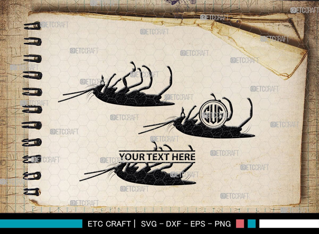 Cockroach Monogram, Cockroach Silhouette, Cockroach SVG, Cockroach Bug ...