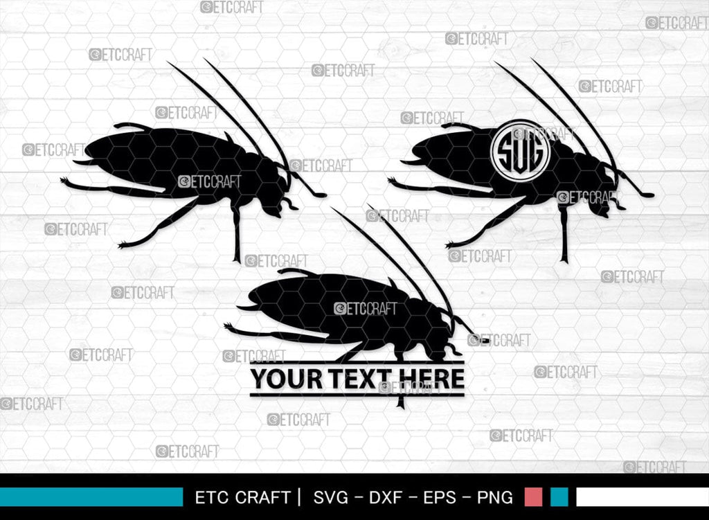 Cockroach Monogram, Cockroach Silhouette, Cockroach SVG, Cockroach Bug ...