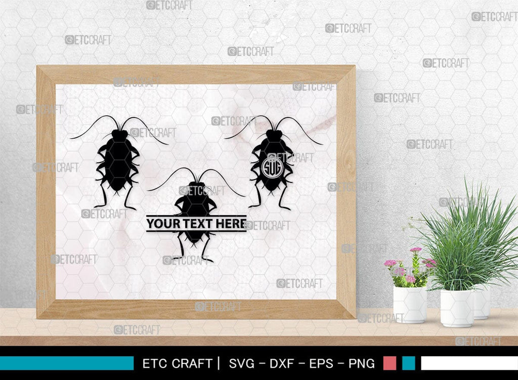 Cockroach Monogram, Cockroach Silhouette, Cockroach SVG, Cockroach Bug ...