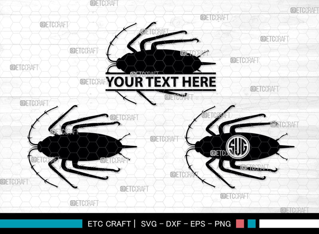 Cockroach Monogram, Cockroach Silhouette, Cockroach SVG, Cockroach Bug ...