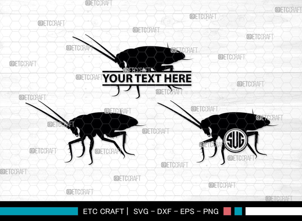 Cockroach Monogram, Cockroach Silhouette, Cockroach SVG, Cockroach Bug ...