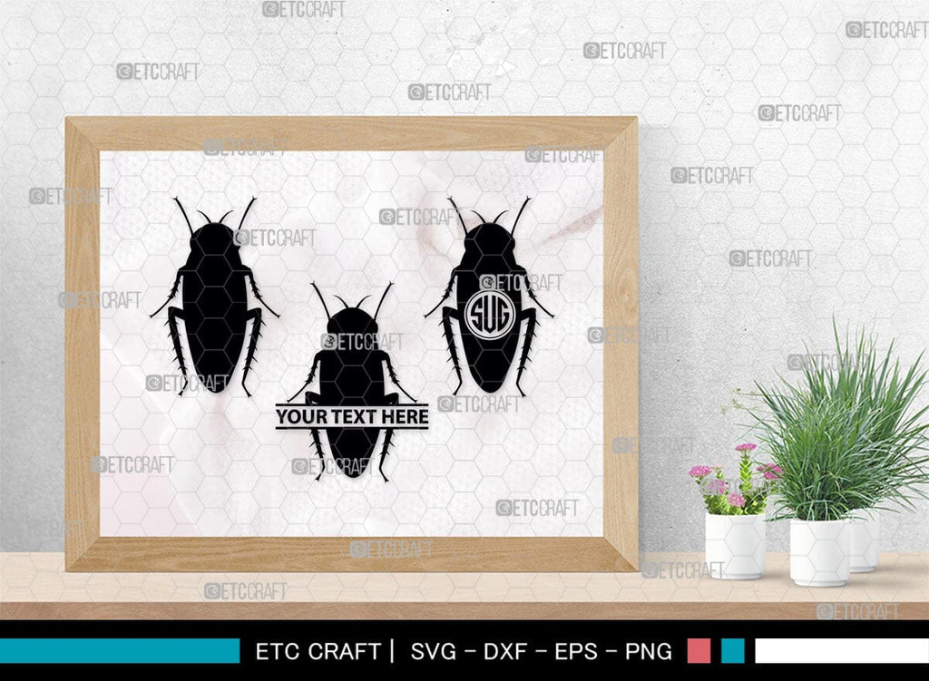 Cockroach Monogram, Cockroach Silhouette, Cockroach SVG, Cockroach Bug ...