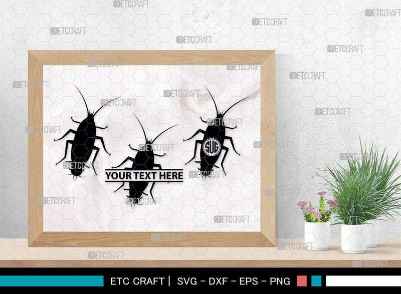 Cockroach Monogram, Cockroach Silhouette, Cockroach SVG, Cockroach Bug ...