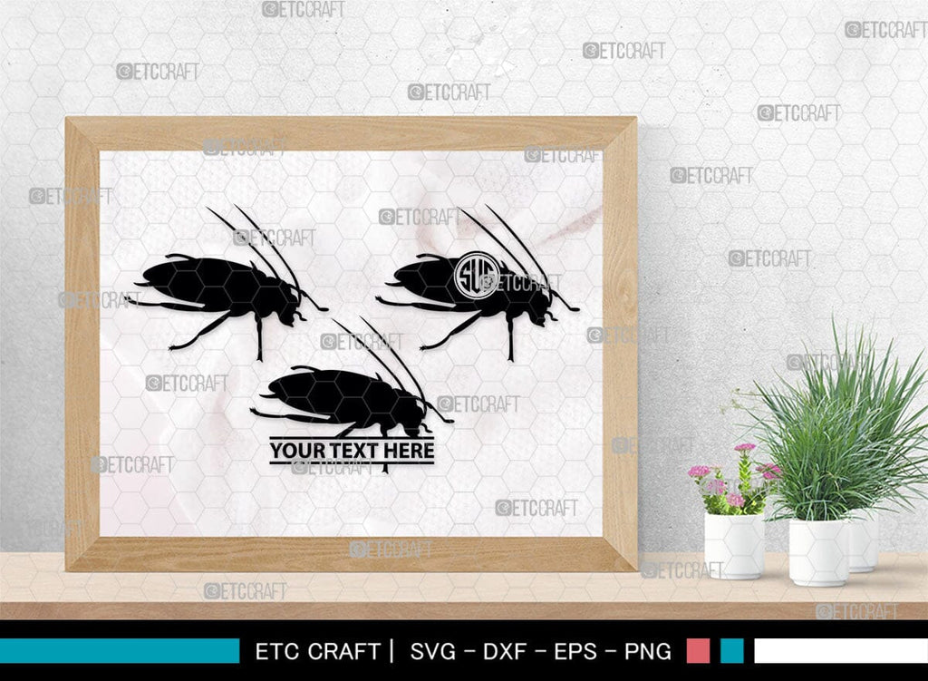 Cockroach Monogram, Cockroach Silhouette, Cockroach SVG, Cockroach Bug ...