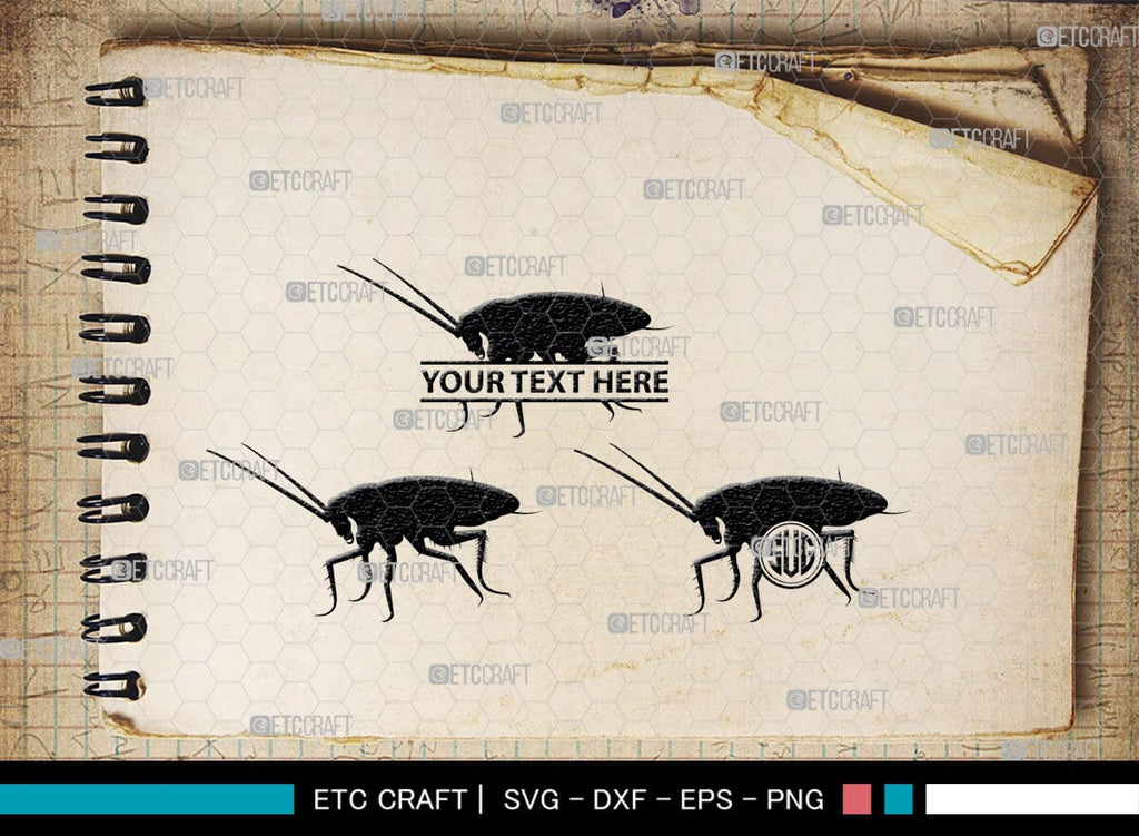 Cockroach Monogram, Cockroach Silhouette, Cockroach SVG, Cockroach Bug ...