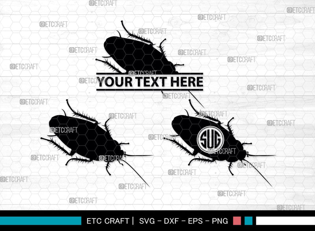 Cockroach Monogram, Cockroach Silhouette, Cockroach SVG, Cockroach Bug ...