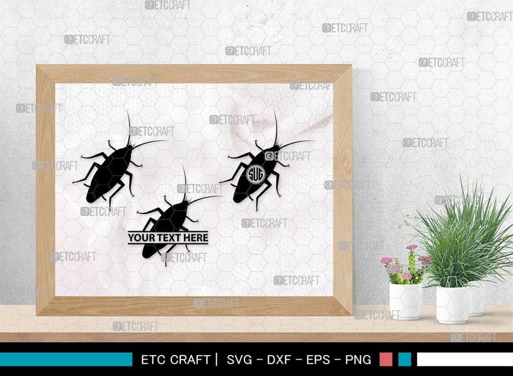 Cockroach Monogram, Cockroach Silhouette, Cockroach SVG, Cockroach Bug ...