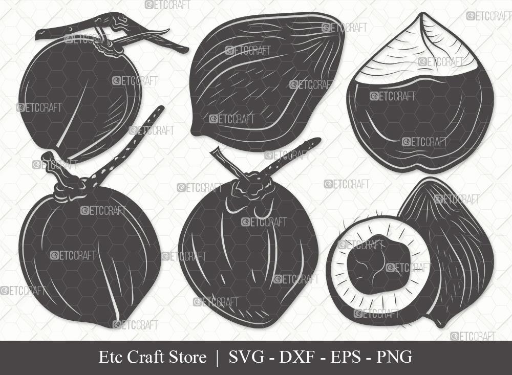 Coconut Silhouette SVG Cut File | Fruit Svg | Coconut Drink Svg ...