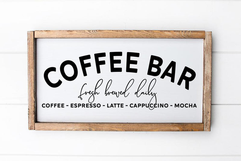 Coffee Bar | Wood Sign Kitchen SVG - So Fontsy