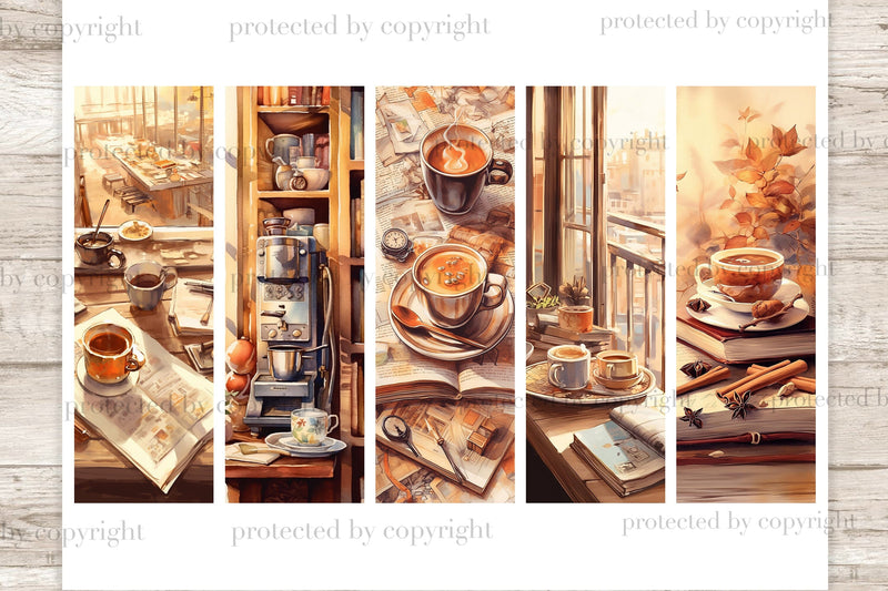 Coffee Bookmarks Printable | Collage Sheet - So Fontsy