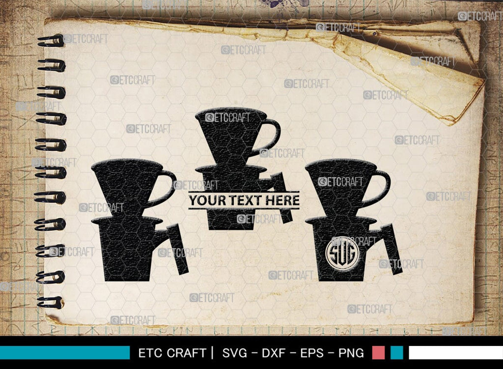 Coffee Maker Set Monogram, Coffee Maker Set Silhouette, Coffee Maker ...