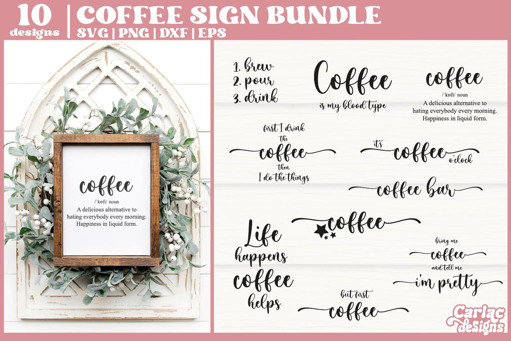 Coffee Sign SVG Bundle | Farmhouse Sign SVG Bundle - So Fontsy