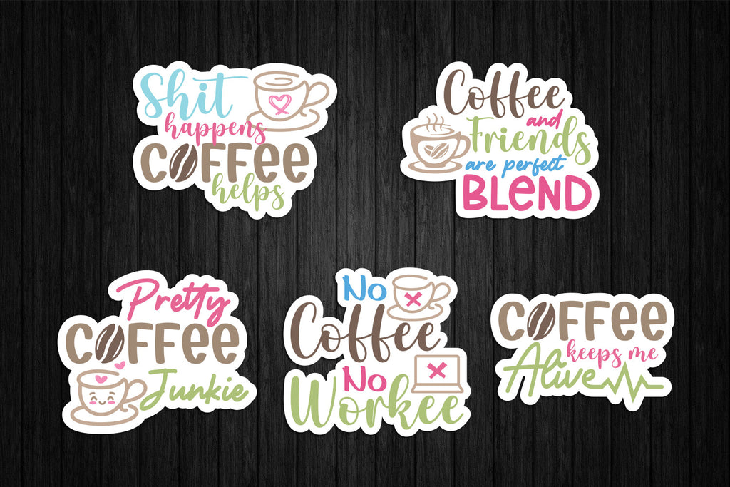 Coffee Sticker Pack 2 - 10 Designs SVG - So Fontsy