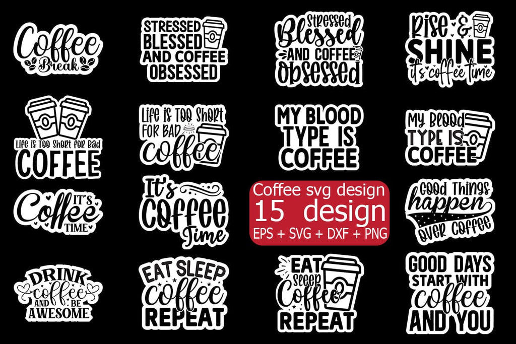 Coffee SVG bundle 15 design - So Fontsy