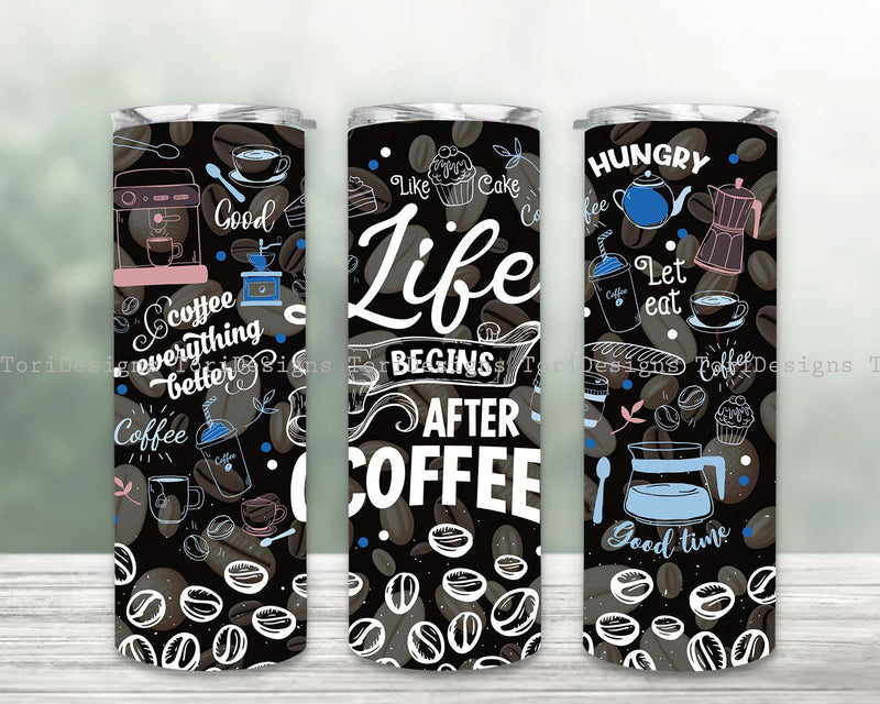 Coffee Tumbler Wrap, Tumbler Wrap PNG, Coffee Sublimation Tumbler ...