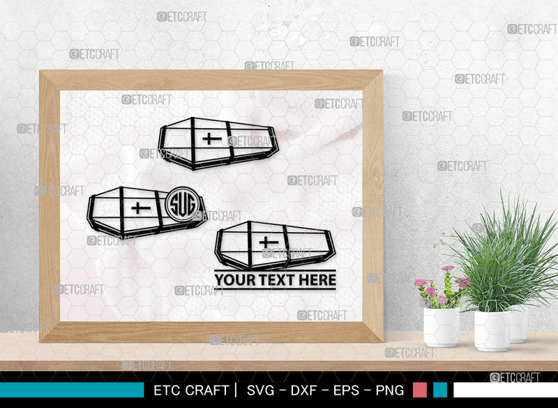 Coffin Monogram, Coffin Silhouette, Coffin SVG, Tomb Svg, Death Svg ...