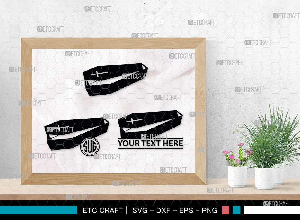 Coffin Monogram, Coffin Silhouette, Coffin SVG, Tomb Svg, Death Svg ...